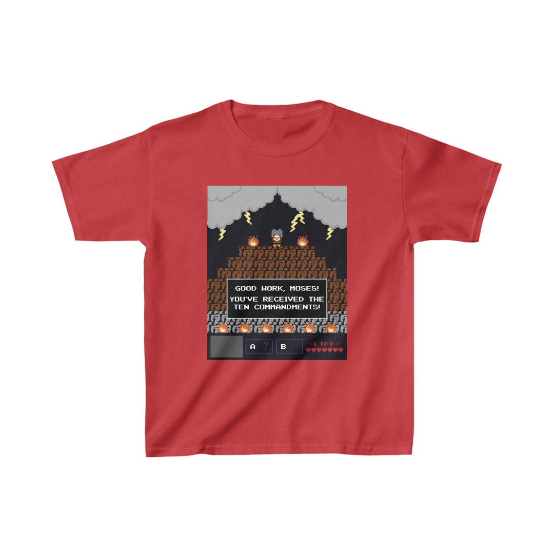 Pixel Art Moses & Ten Commandments Kids Tee - Etsy