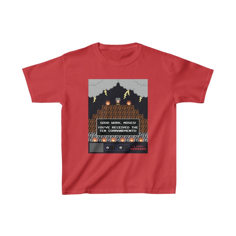 Pixel Art Moses & Ten Commandments Kids Tee - Etsy Australia