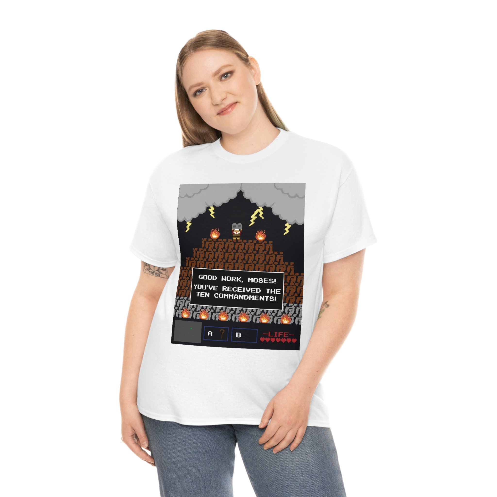 Pixel Art Moses & the Ten Commandments Tee - Etsy