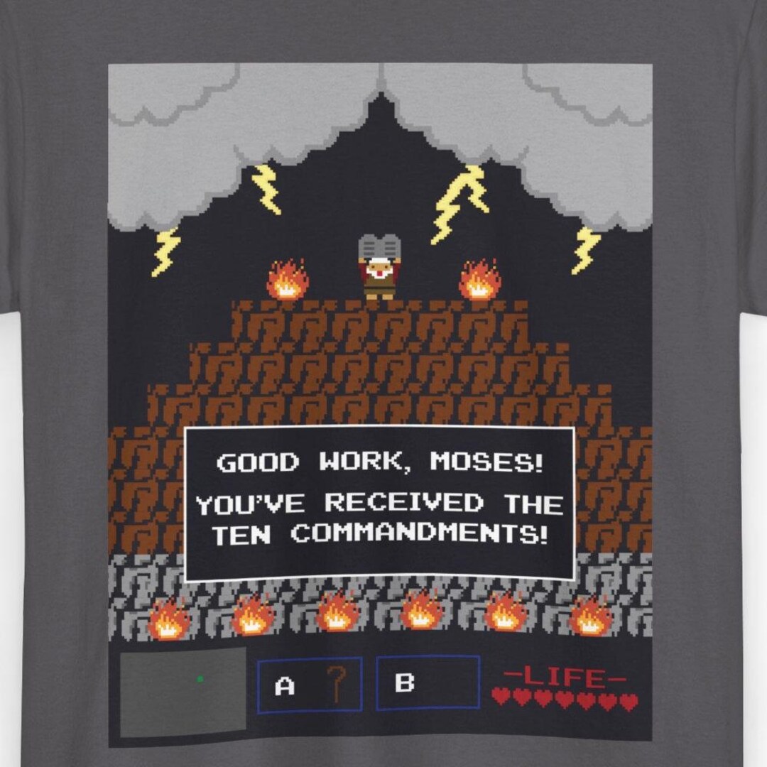 Pixel Art Moses & the Ten Commandments Tee - Etsy