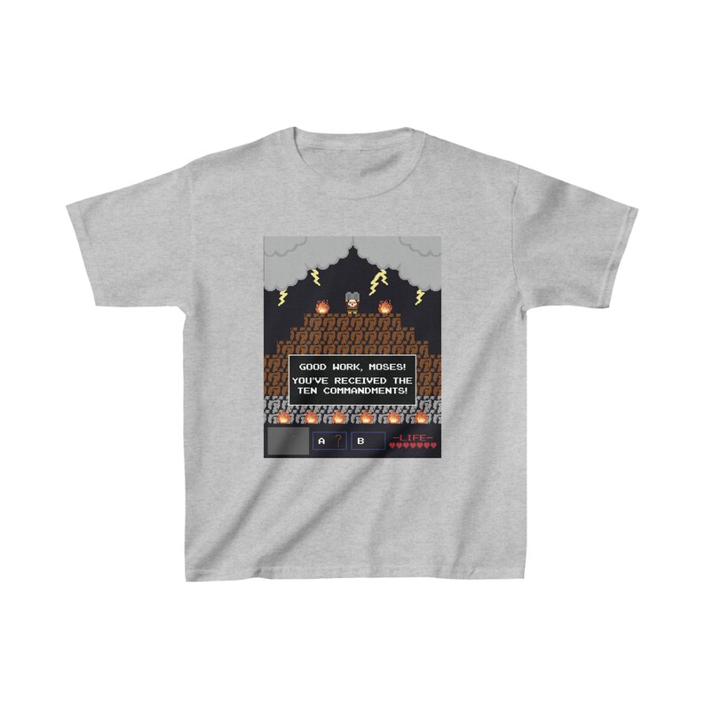 Pixel Art Moses & Ten Commandments Kids Tee - Etsy
