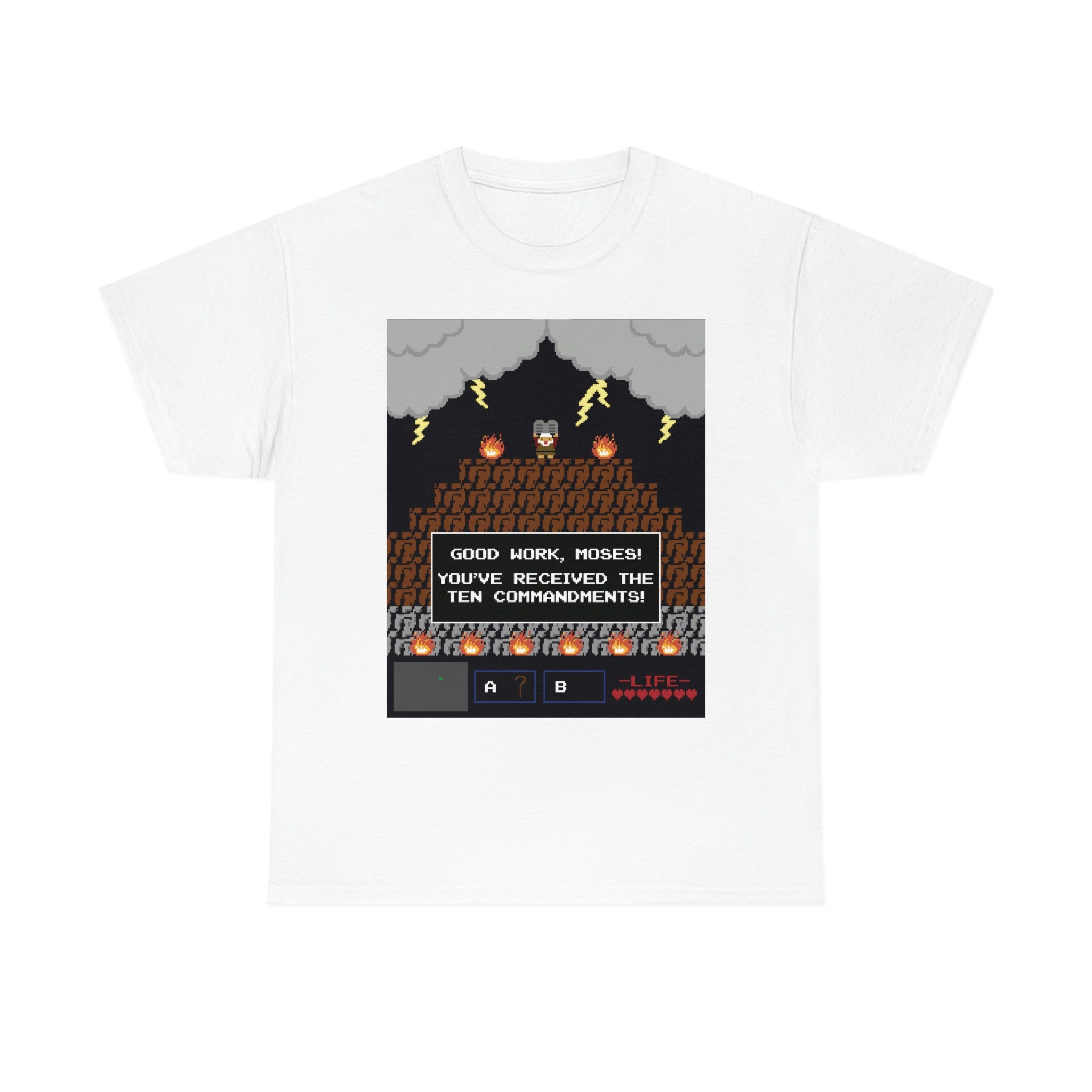 Pixel Art Moses & the Ten Commandments Tee - Etsy