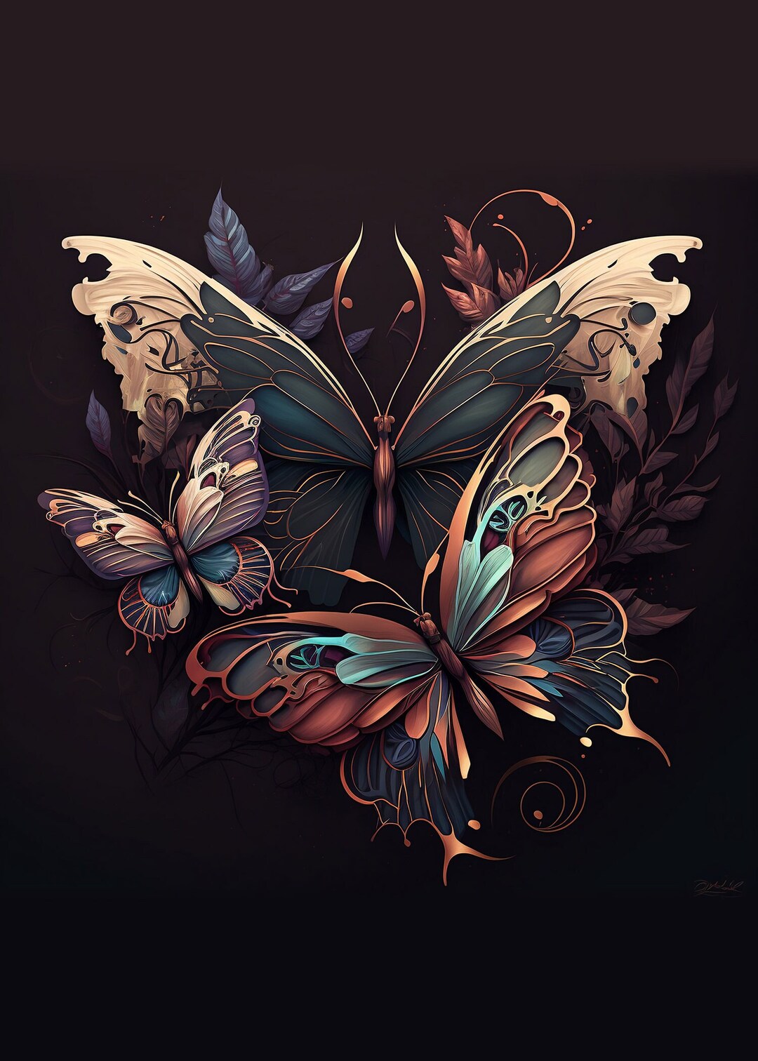 Boho Butterflies Digital Print Download - Etsy