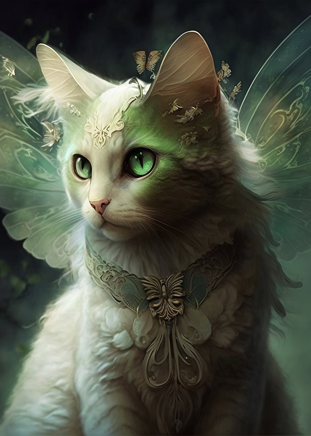Ethereal Fairy Cat Digital Art for Download and Print - Etsy