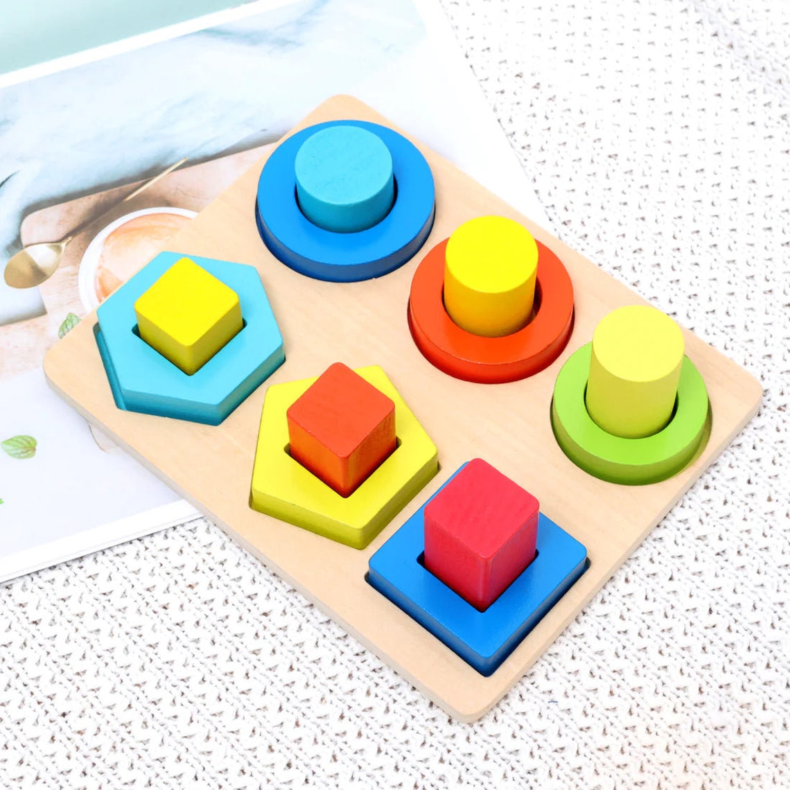 Montessori Wooden Geometric Shape Sorter Board - Etsy UK