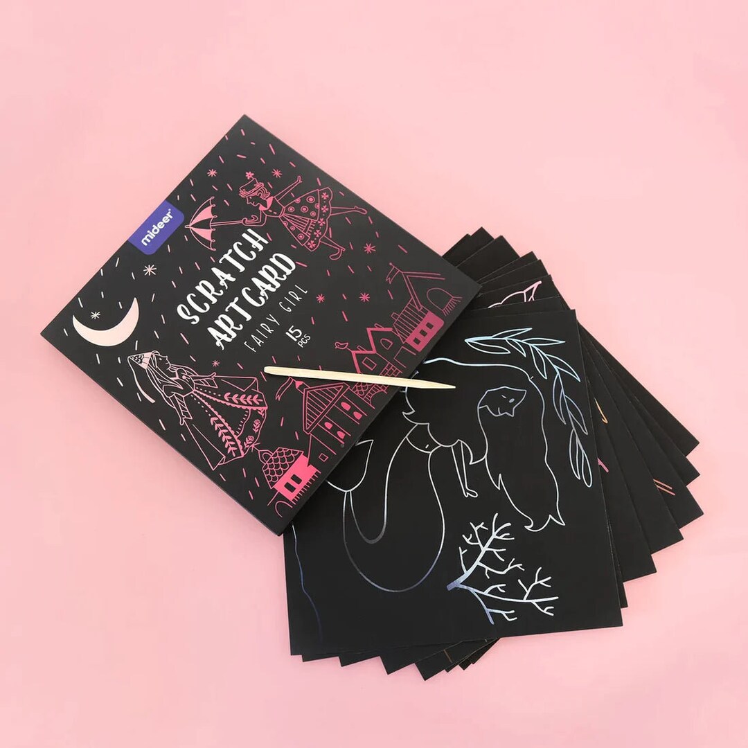 Fairy Girl Scratch Card Art Kit 15 Pack - Etsy UK