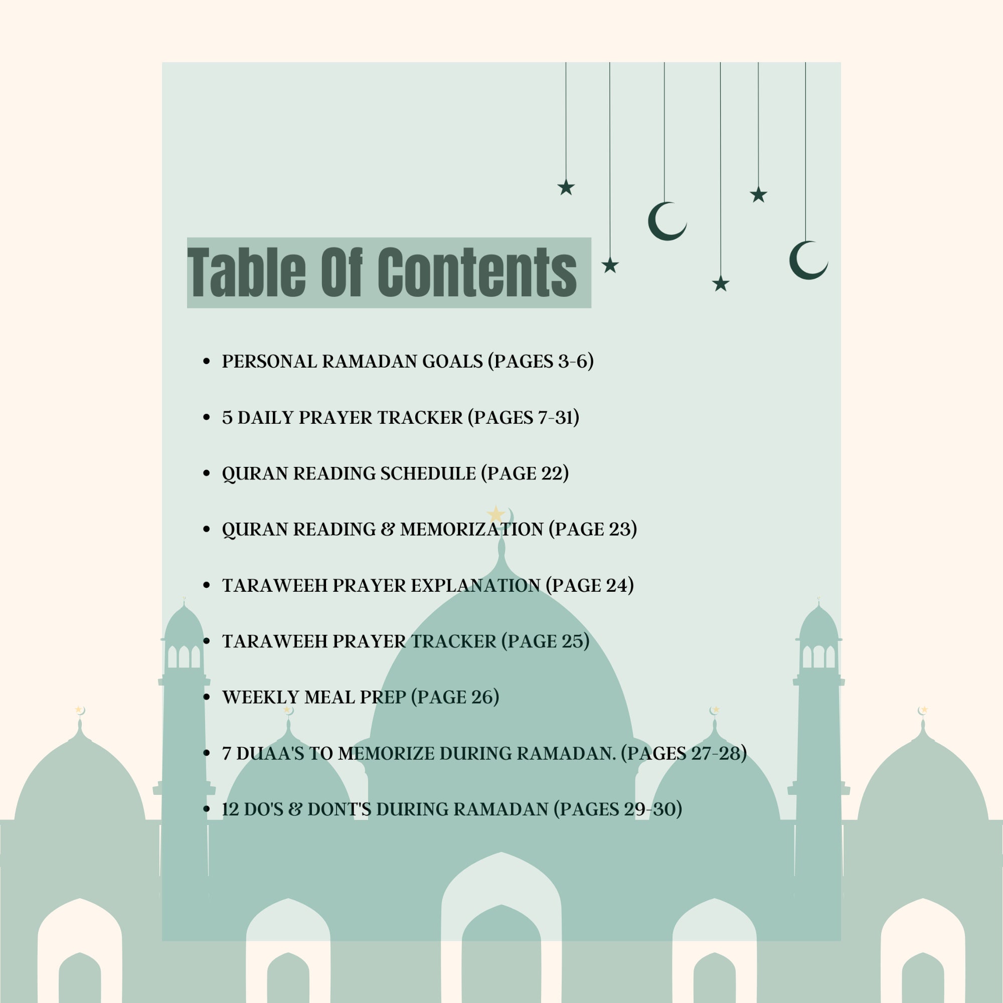 Ramadan Planner | Printable Ramadan Planner, Prayer Tracker, Goal ...
