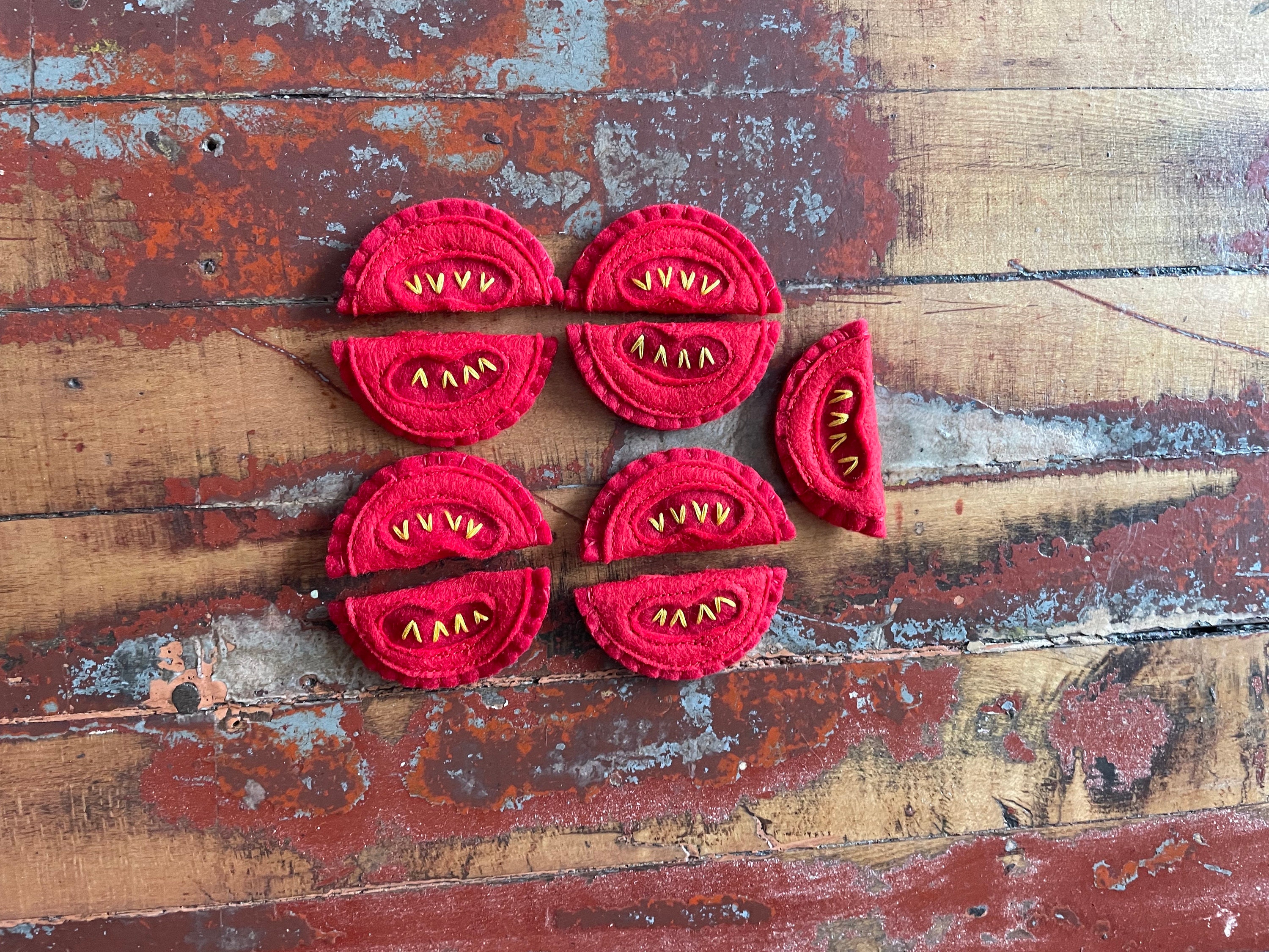 Felt Tomato Slice Toy Montessori Playroom Sensory Activity Pretend Play ...
