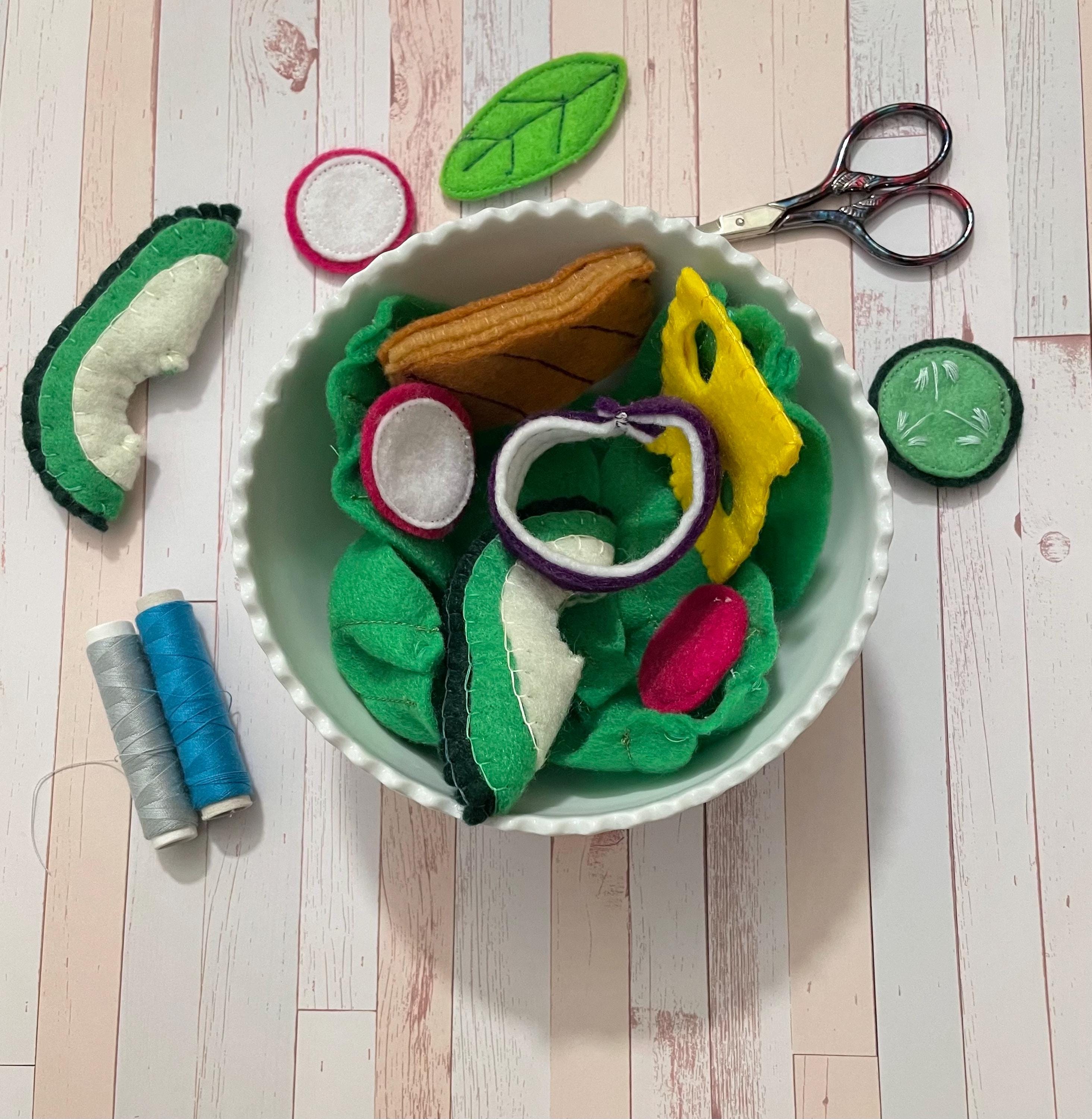 Garden Greens Set Felt Garden Play Set Handmade Vegetable Felt Salad ...