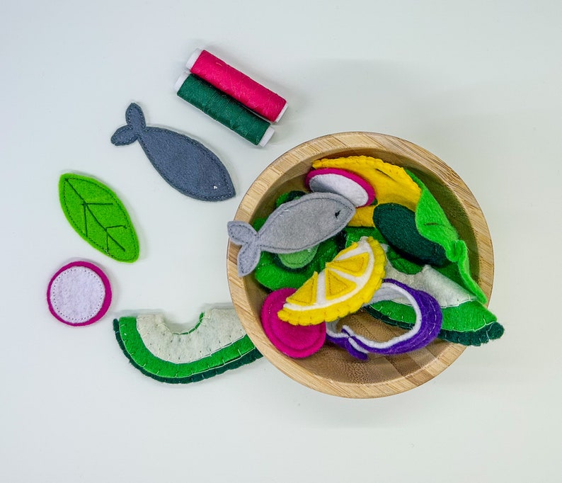 Garden Greens Set Felt Garden Play Set Handmade Vegetable Felt Salad ...