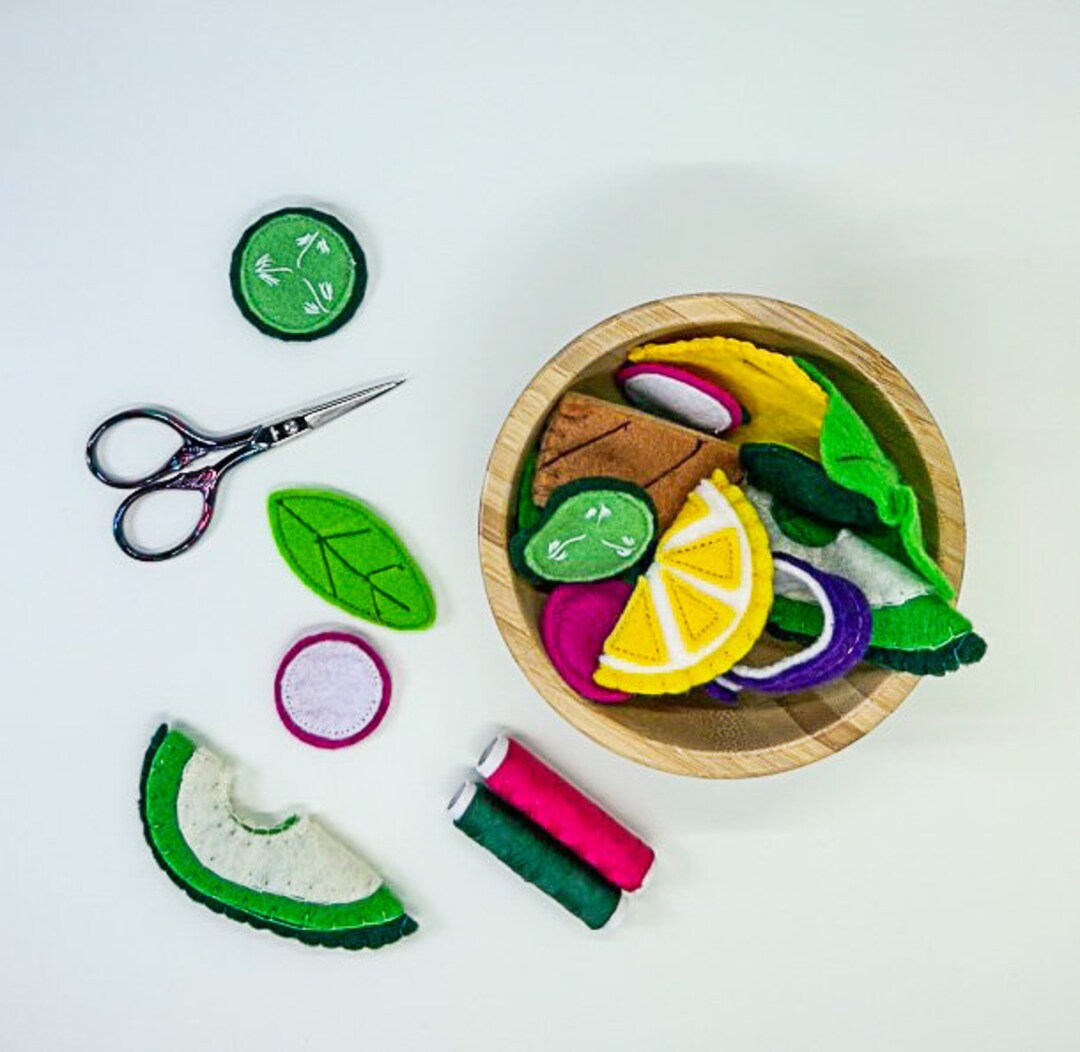 Garden Greens Set Felt Garden Play Set Handmade Vegetable Felt Salad ...