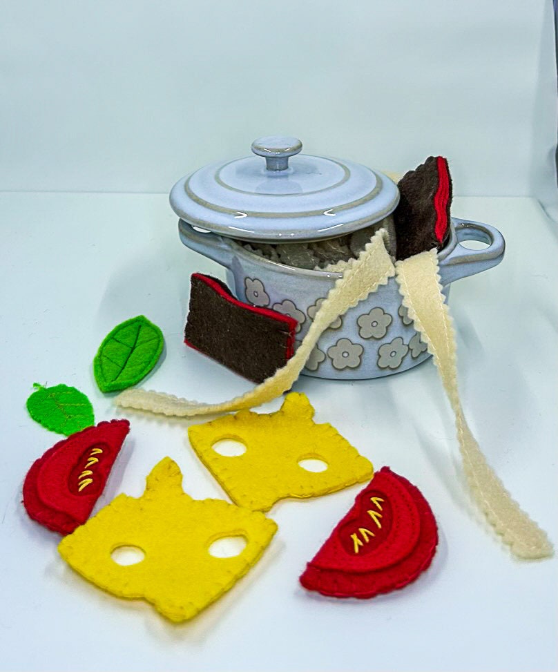 Felt Pasta Play Set Sensory Play Pasta Montessori Felt Toy Food Pretend ...