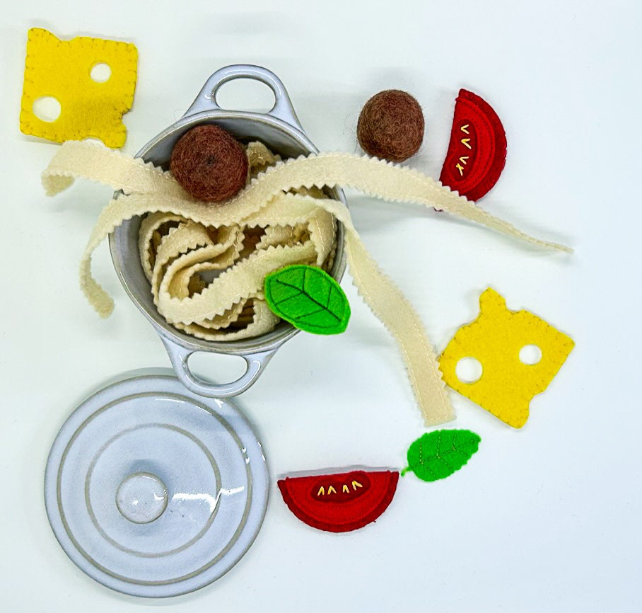 Felt Pasta Play Set Sensory Play Pasta Montessori Felt Toy Food Pretend ...