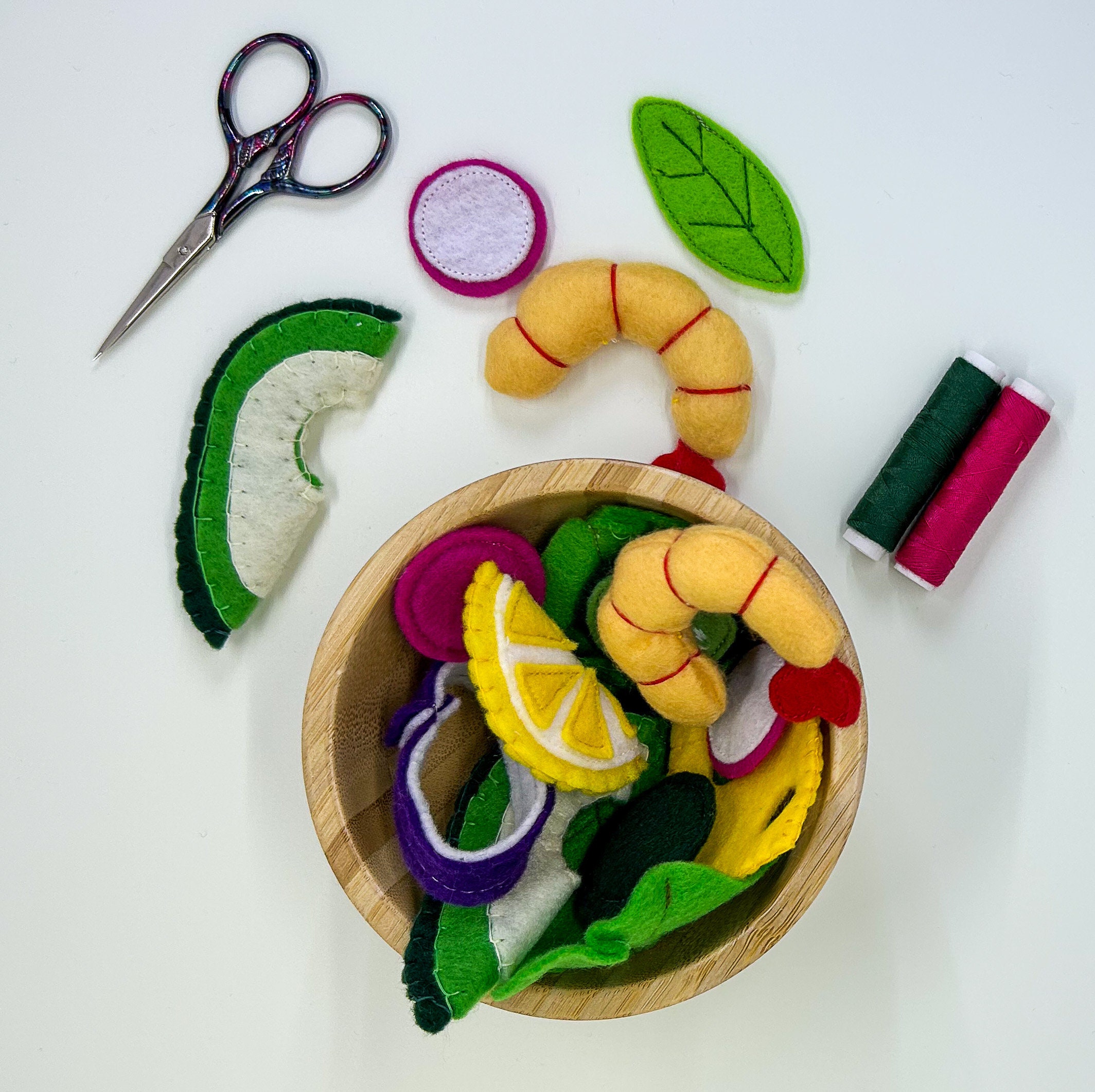 Garden Greens Set Felt Garden Play Set Handmade Vegetable Felt Salad ...