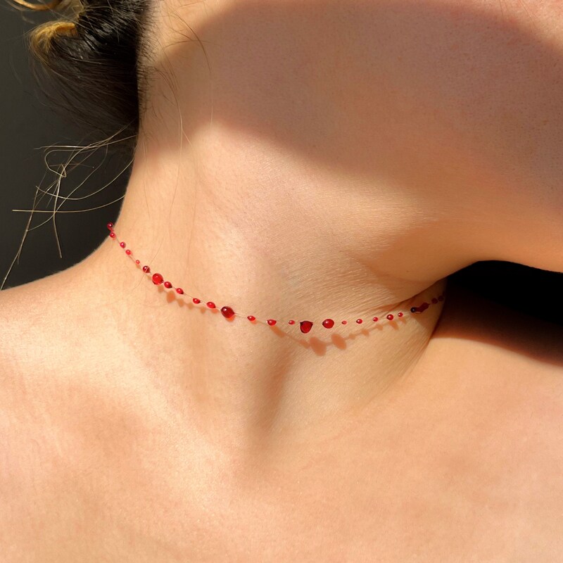 Blood Pearl Necklace - Etsy