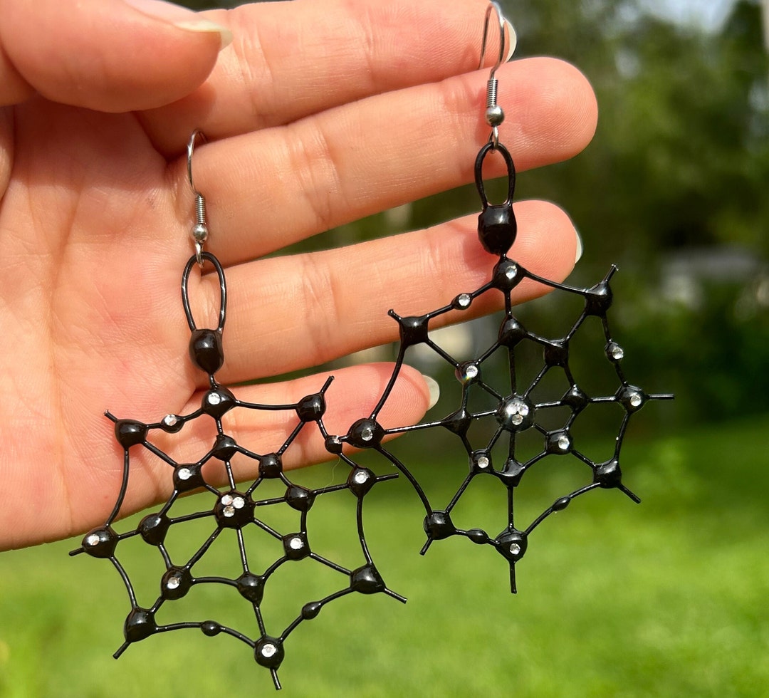 Spiderweb Cobweb Earring Unique Halloween Autumn Birthday Jewelry Gift ...