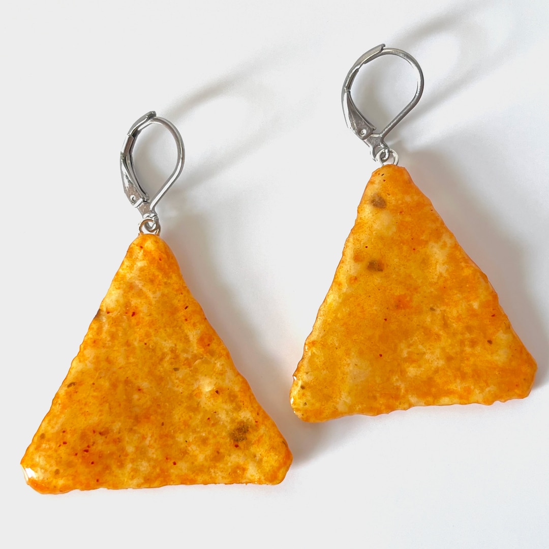 Mini Nacho Cheese Chip Earring - Etsy