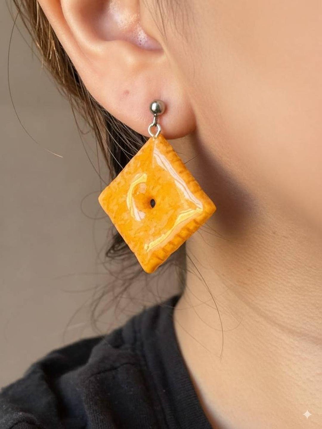 Cheese Cracker Earring - Etsy.de