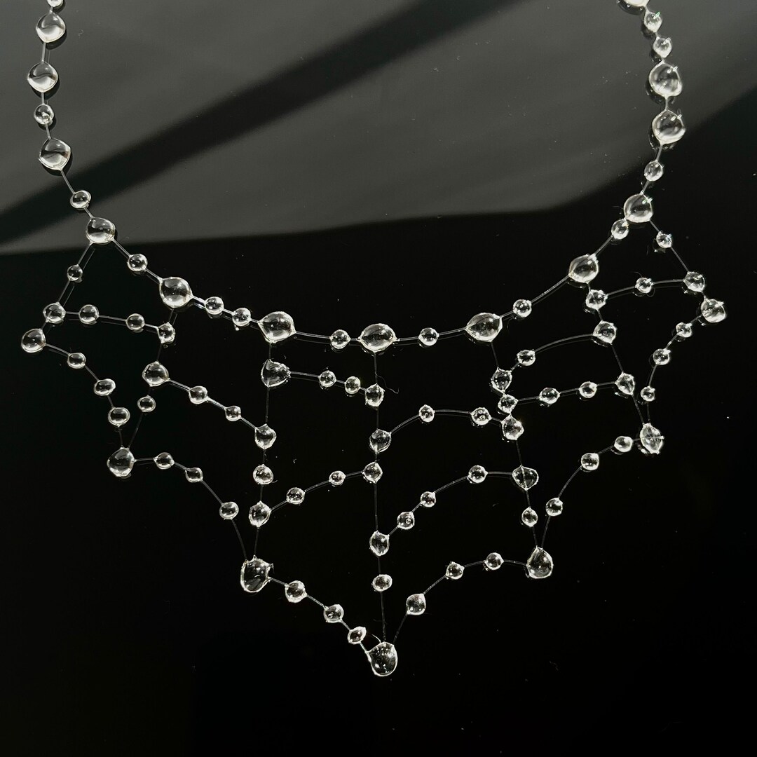Dew Drop Spiderweb Necklace, Personalized Gift, Handmade Resin Elegant Sleek Summer Event Party ...
