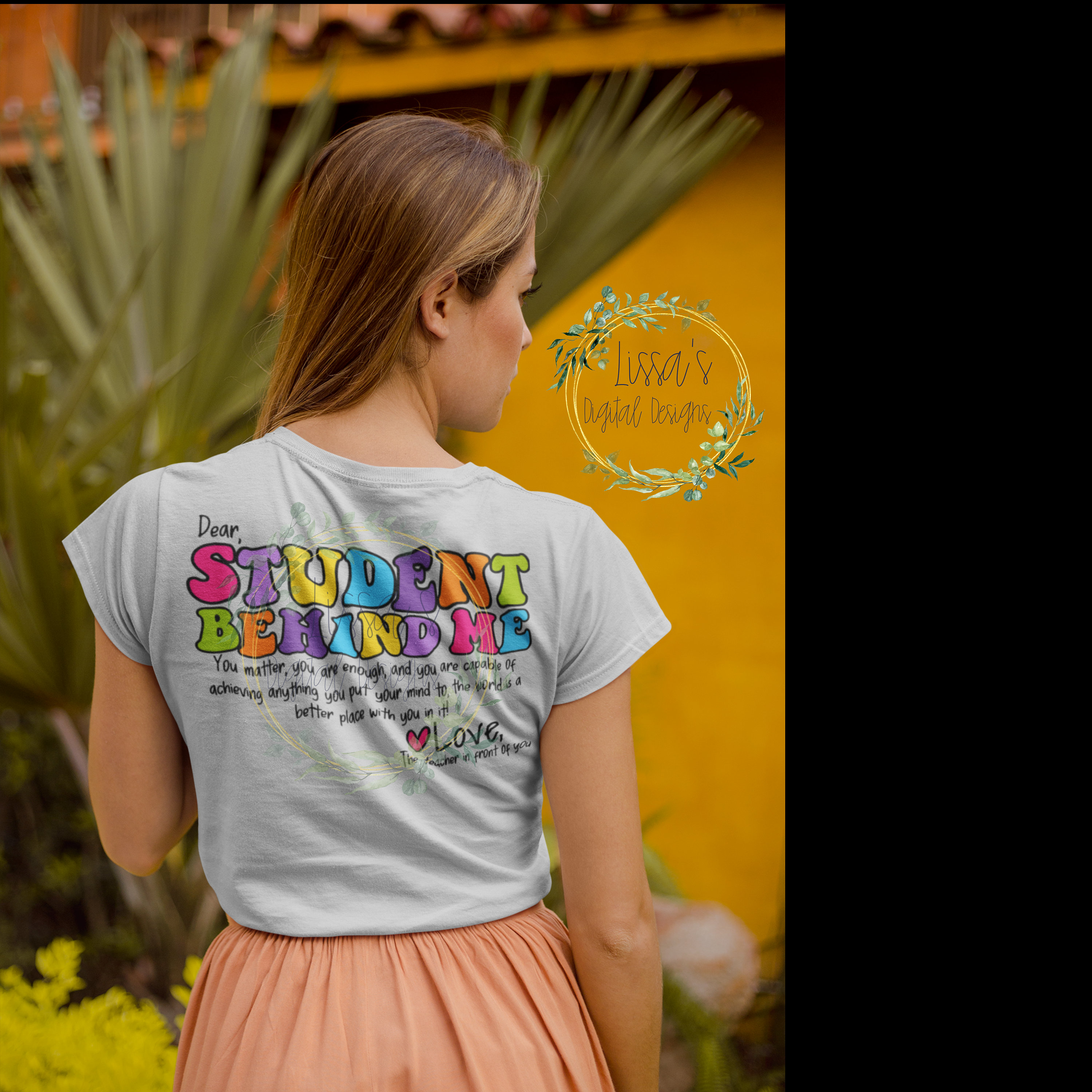 Retro Dear Student Behind Me, Love the Teacher in Front of You Png ...