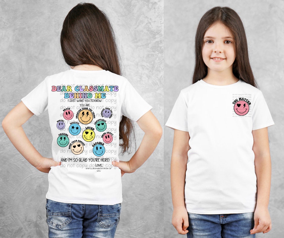 Retro Dear Classmate Behind Me, Love the Classmate in Front of You Png ...