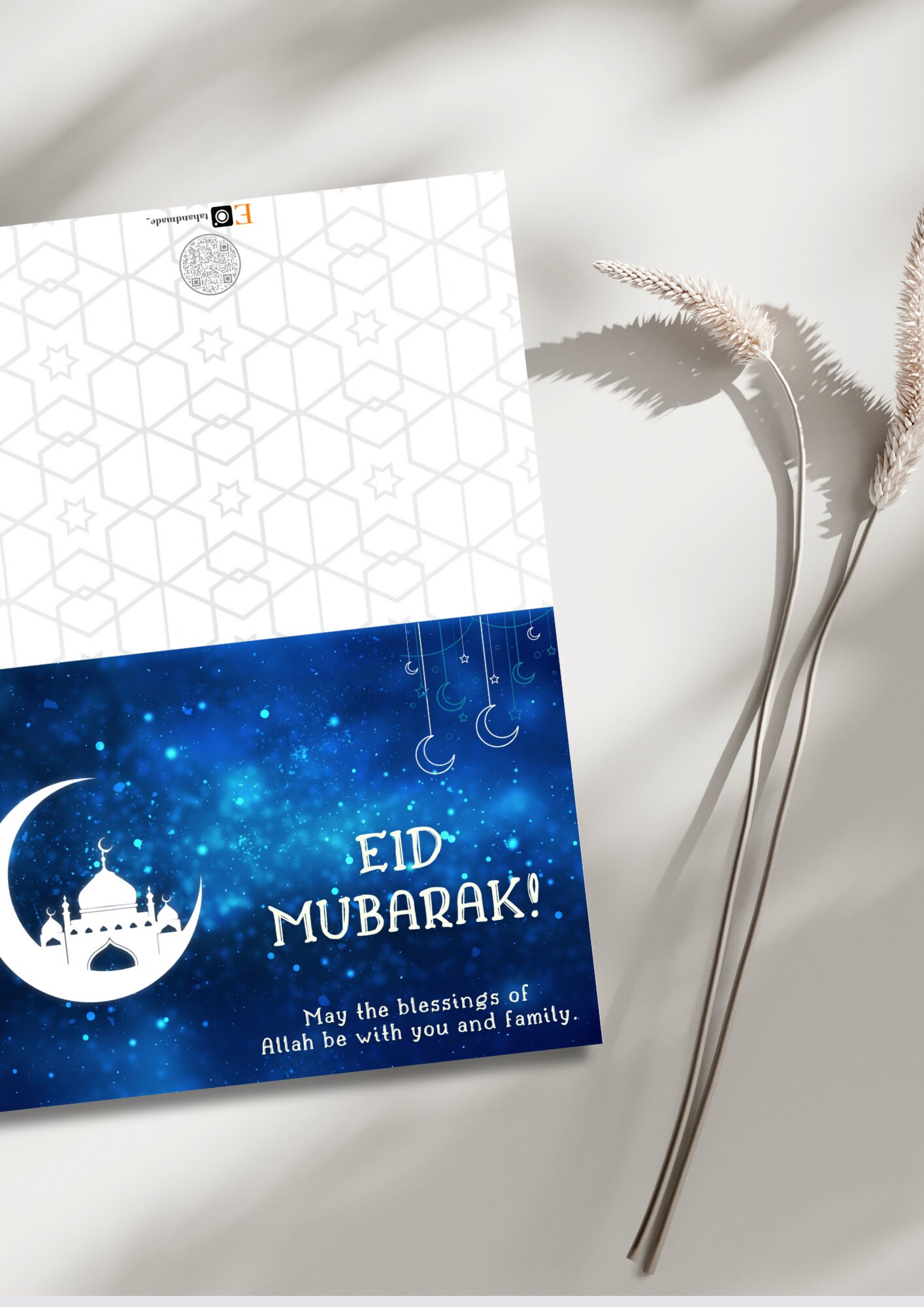 Eid Card, Eid Mubarak, Eid Ul Fitr, Digital Eid Card, Elegant Eid Card ...