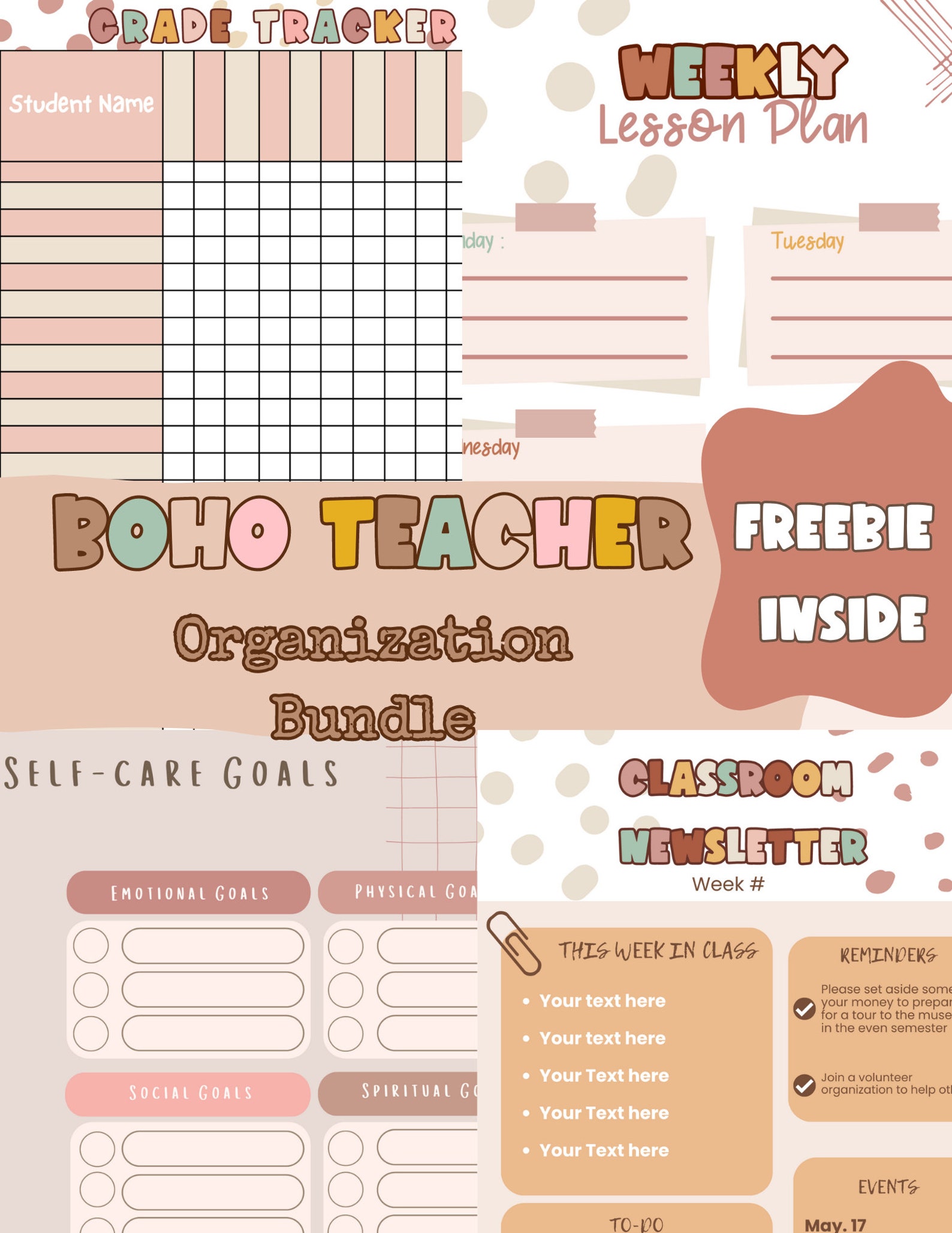 Boho Teacher Organization Printable Bundle Beginning of Year - Etsy