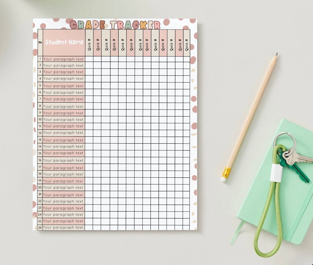 Boho 26 Student Grade Book / Grade Tracker for Teachers - Etsy