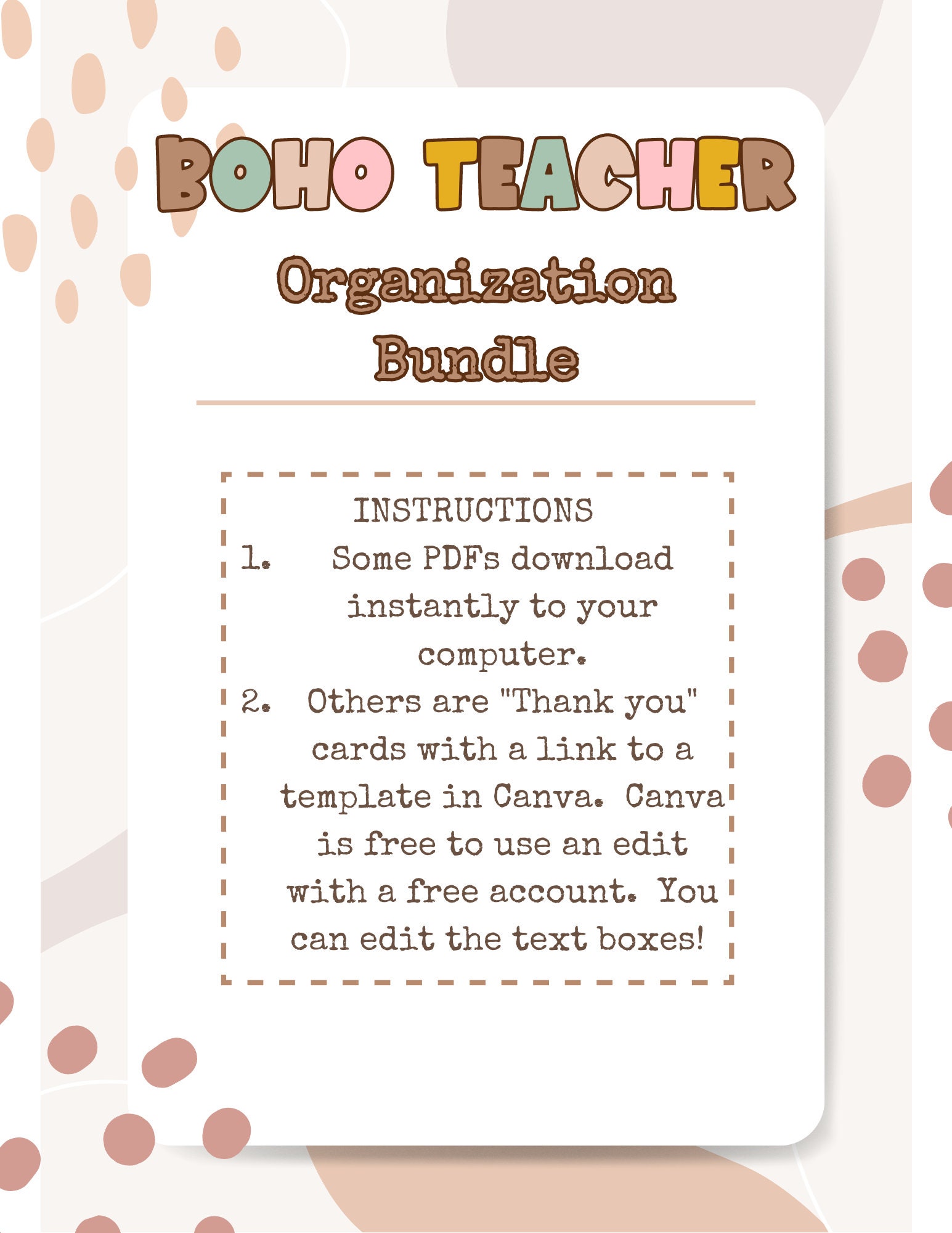 Boho Teacher Organization Printable Bundle Beginning of Year - Etsy