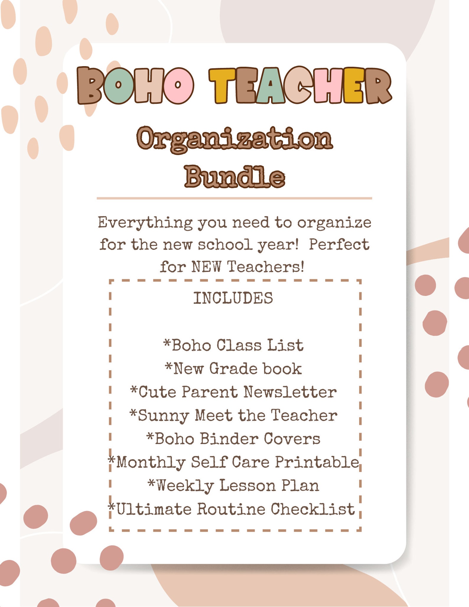 Boho Teacher Organization Printable Bundle Beginning of Year - Etsy