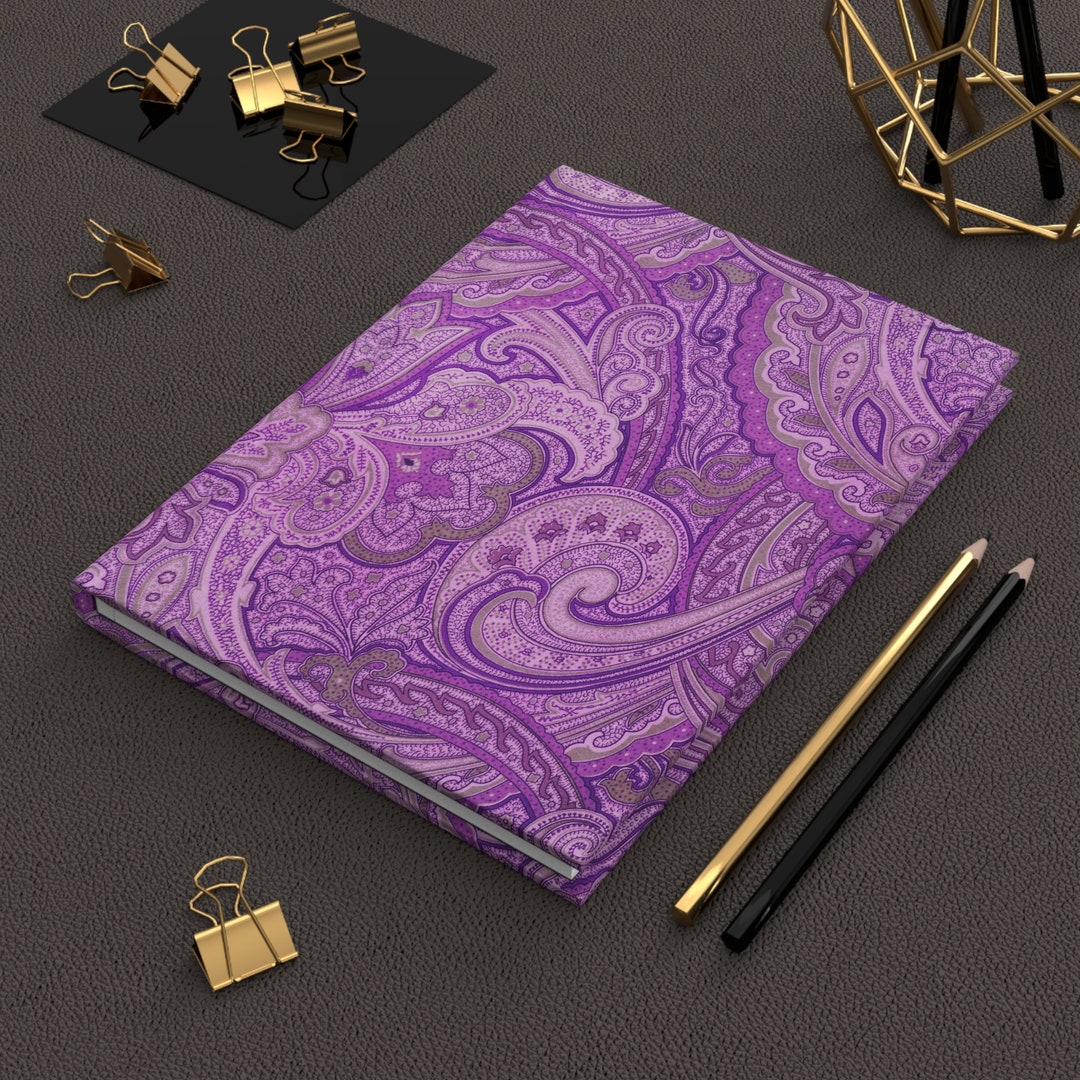 Purple Paisley Bandana Matte Hard Cover Notebook - Etsy