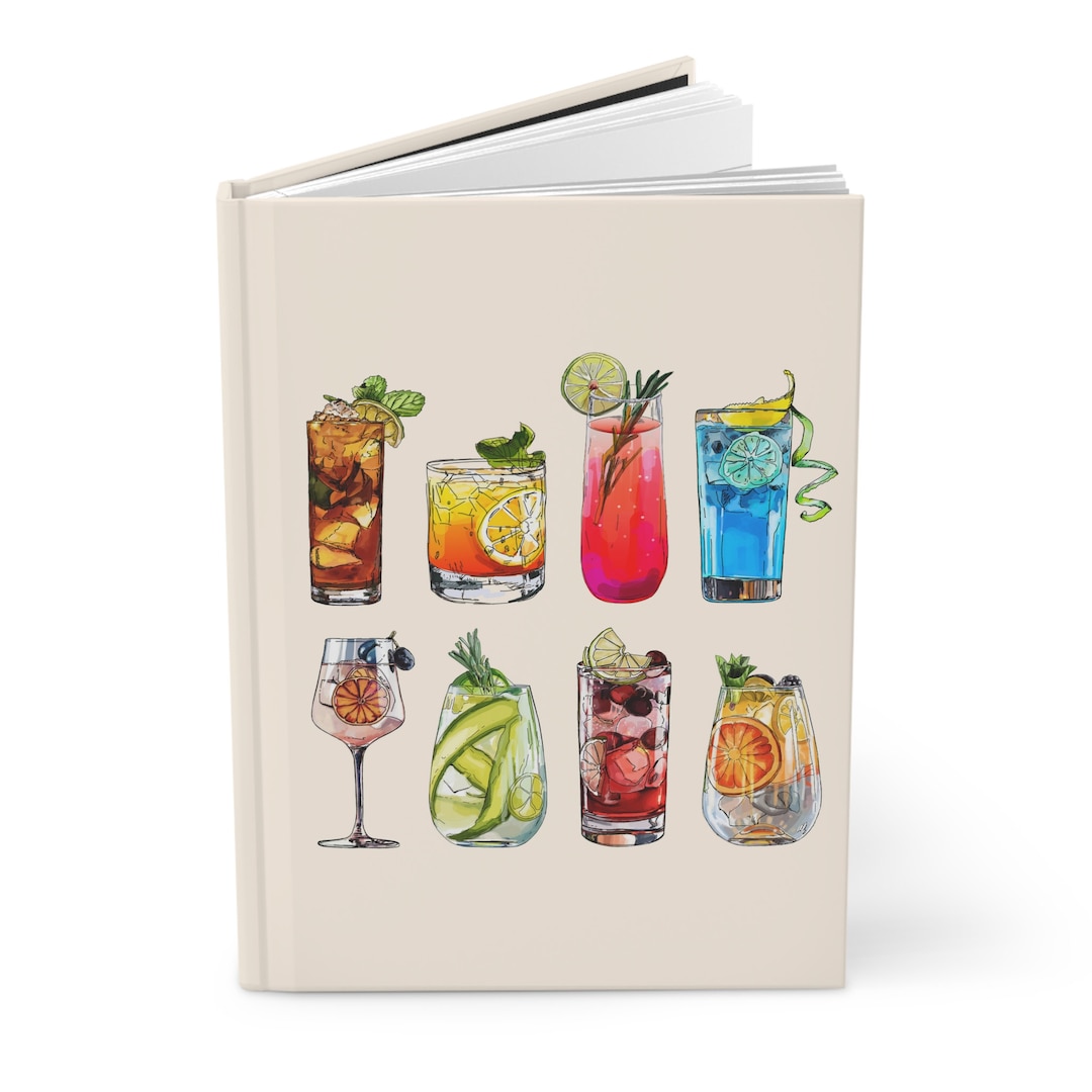 Cocktail Hour Matte Hard Cover Notebook - Etsy