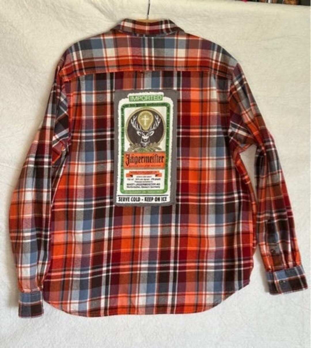 Jägermeister Upcycled Back Patch Flannel Shirt - Size XL - Etsy