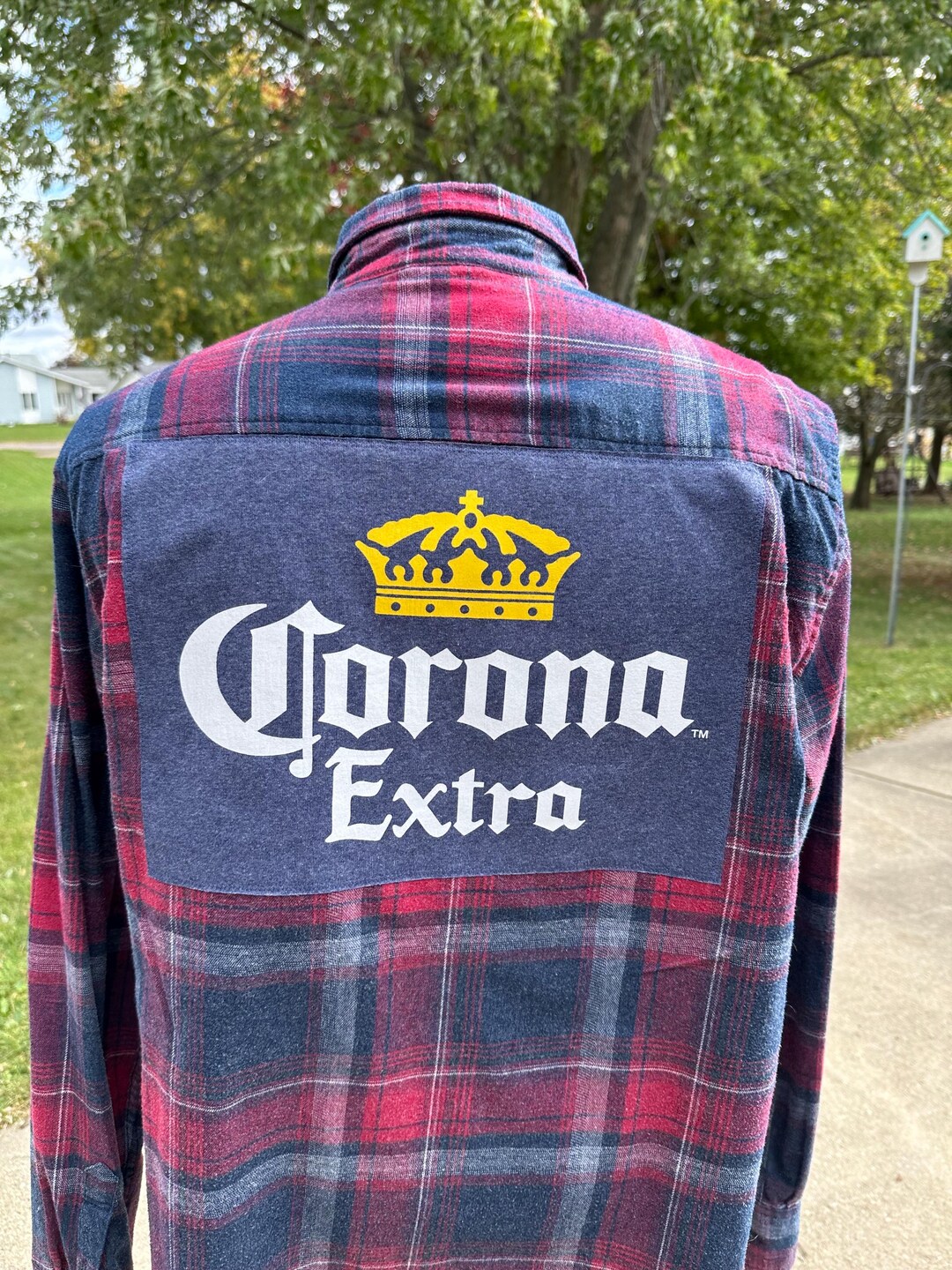Corona Extra - Upcycled Back Patch Flannel Shirt - Size XL - Etsy