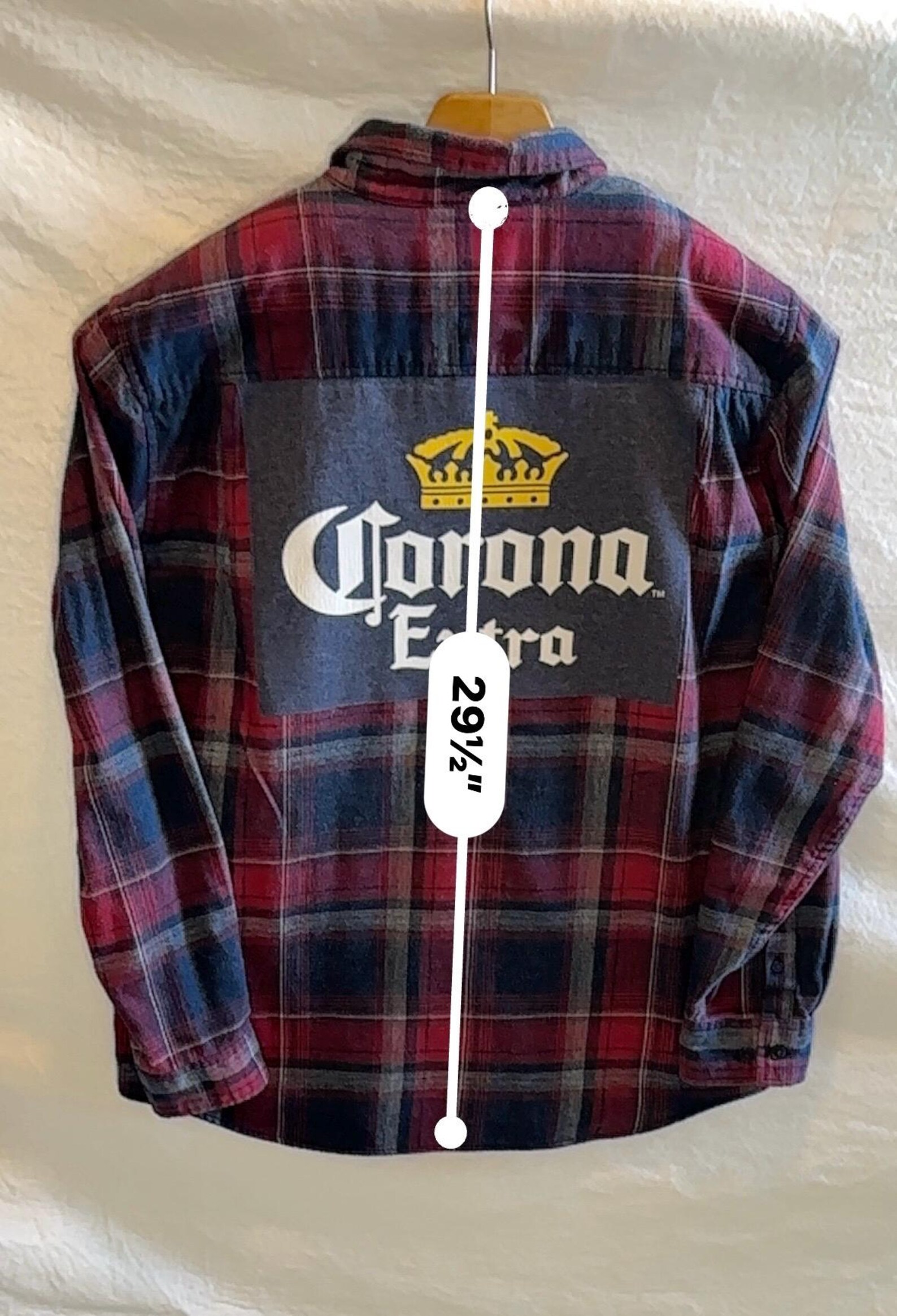 Corona Extra - Upcycled Back Patch Flannel Shirt - Size XL - Etsy