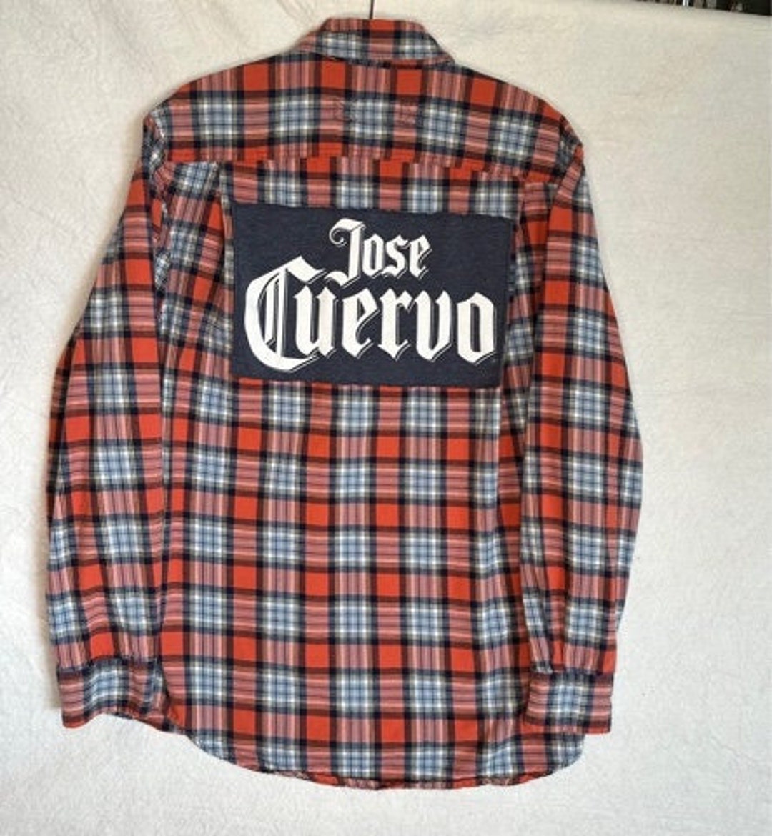 Jose Cuervo Upcycled Back Patch Flannel Shirt - Size Large - Etsy