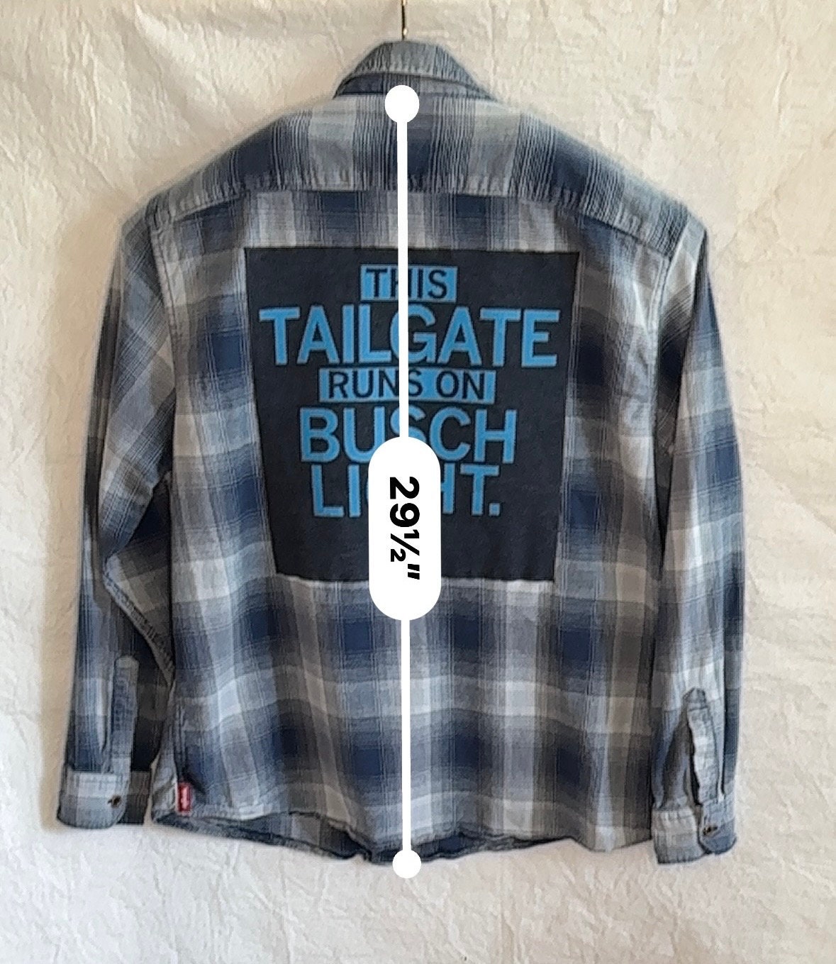 Busch Light - Tailgate - Upcycled Back Patch Flannel Shirt - Size XL - Etsy