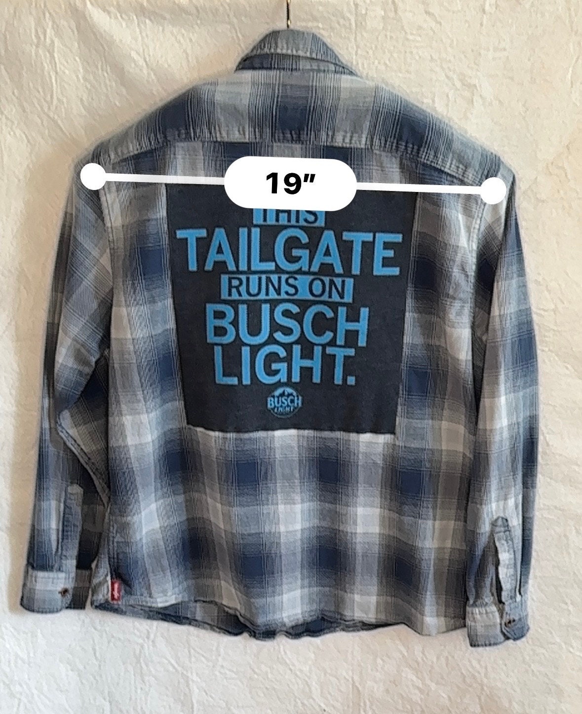 Busch Light - Tailgate - Upcycled Back Patch Flannel Shirt - Size XL - Etsy