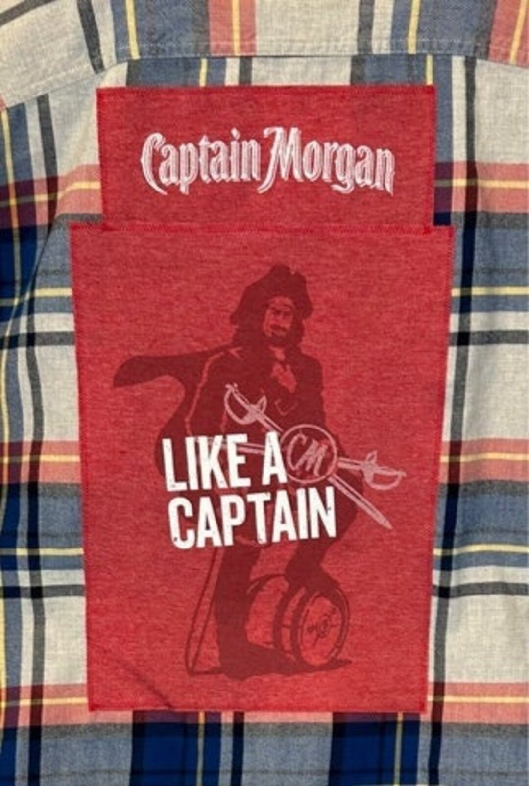 Captain Morgan - Like a Captain - Upcycled Back Patch Flannel Shirt ...