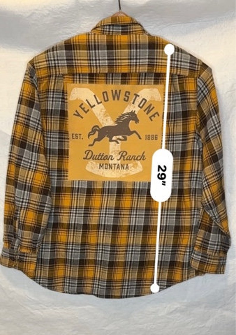 Dutton Ranch - Upcycled Back Patch Flannel Shirt - Size XXL - Etsy