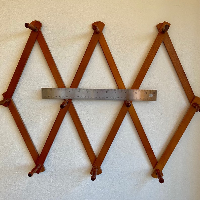 Vintage Wooden Accordion Peg Rack - Etsy