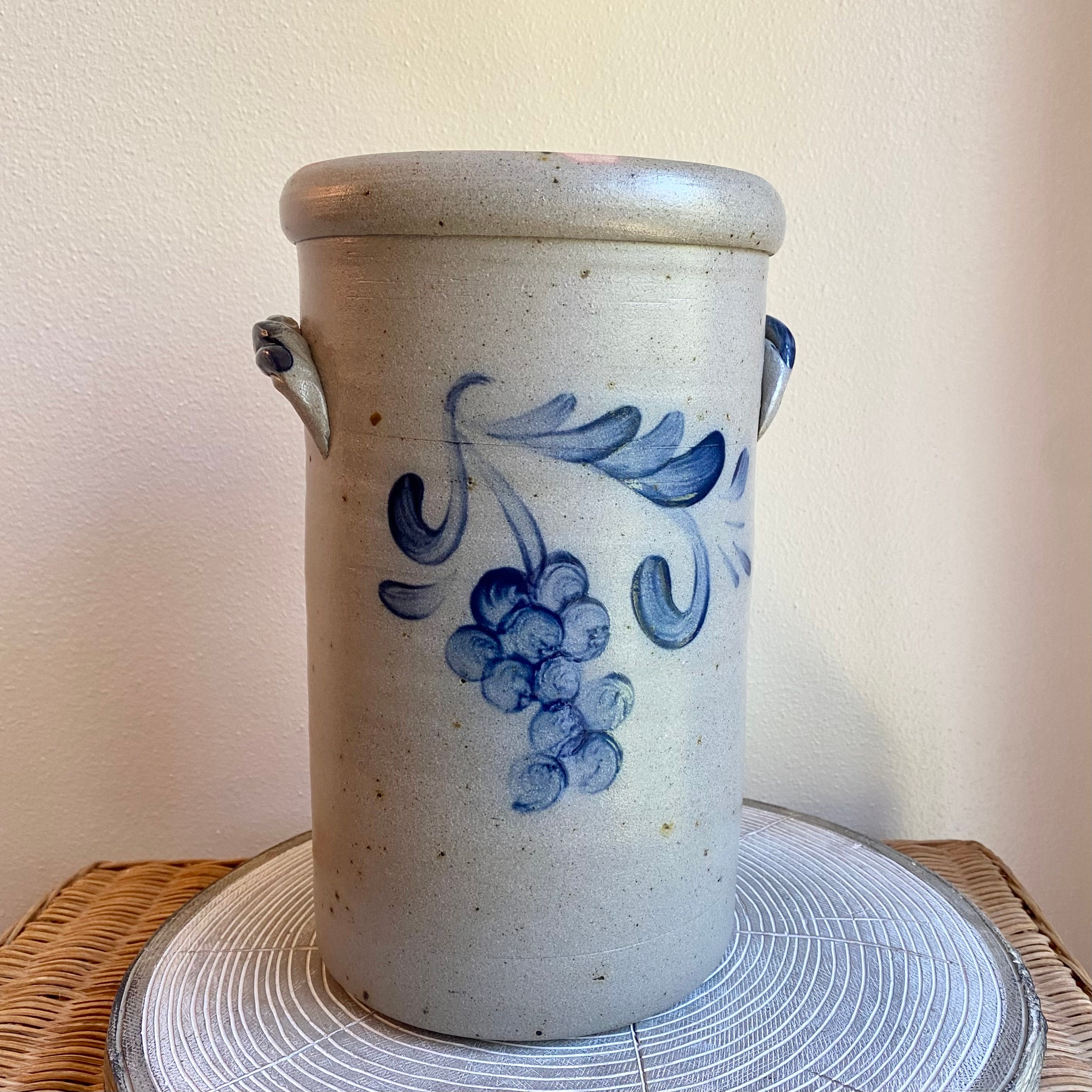 Rowe Pottery - Stoneware Wine Chiller - Grape Design - Etsy