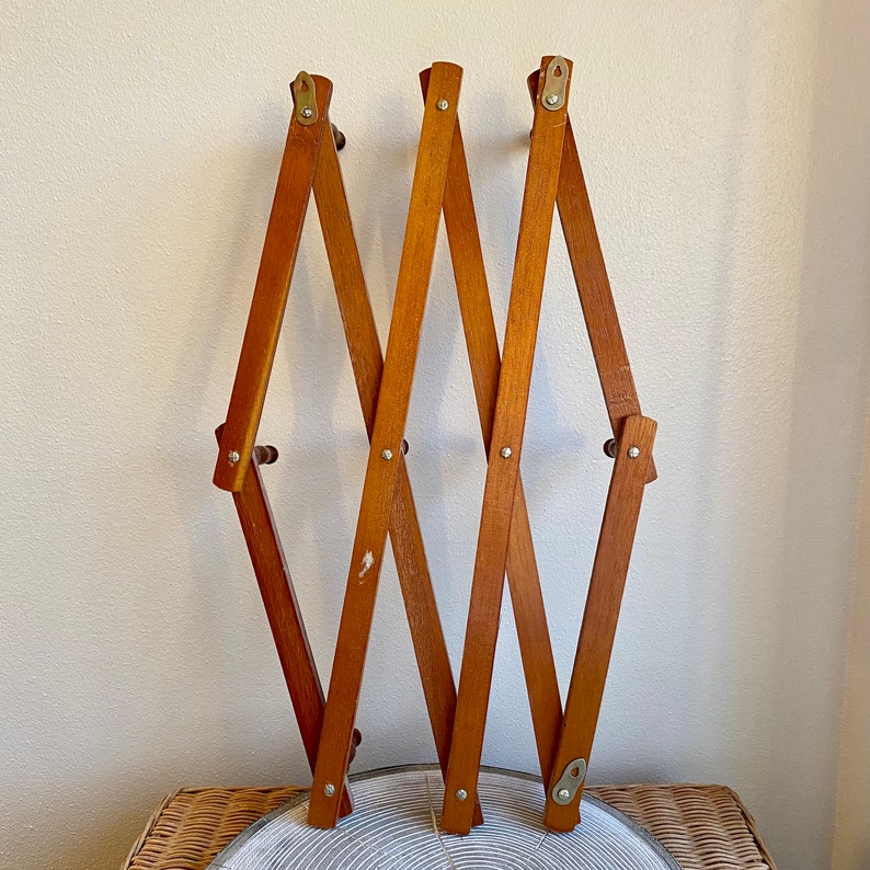 Vintage Wooden Accordion Peg Rack - Etsy