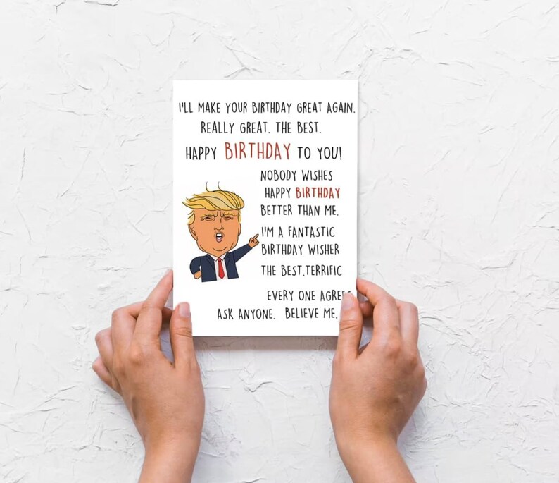 Hilarious Trump Birthday Card Funny Donald Trump Bday Card - Etsy