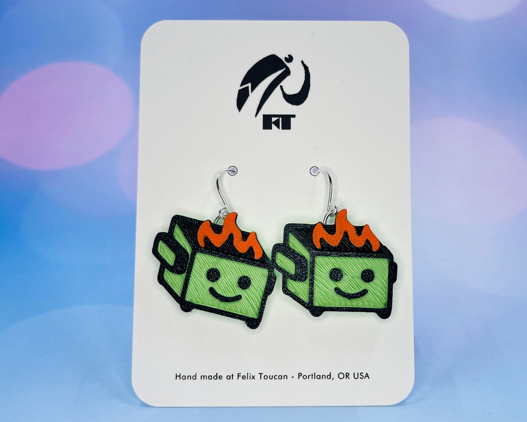 Dumpster Fire Earrings / Meme / Funny / Ironic / Ridiculous / Emoji - Etsy
