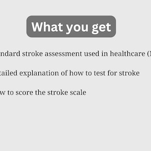 Stroke Scale, Stroke Assessment Tool, Stroke Assessment for Neuro, ER ...