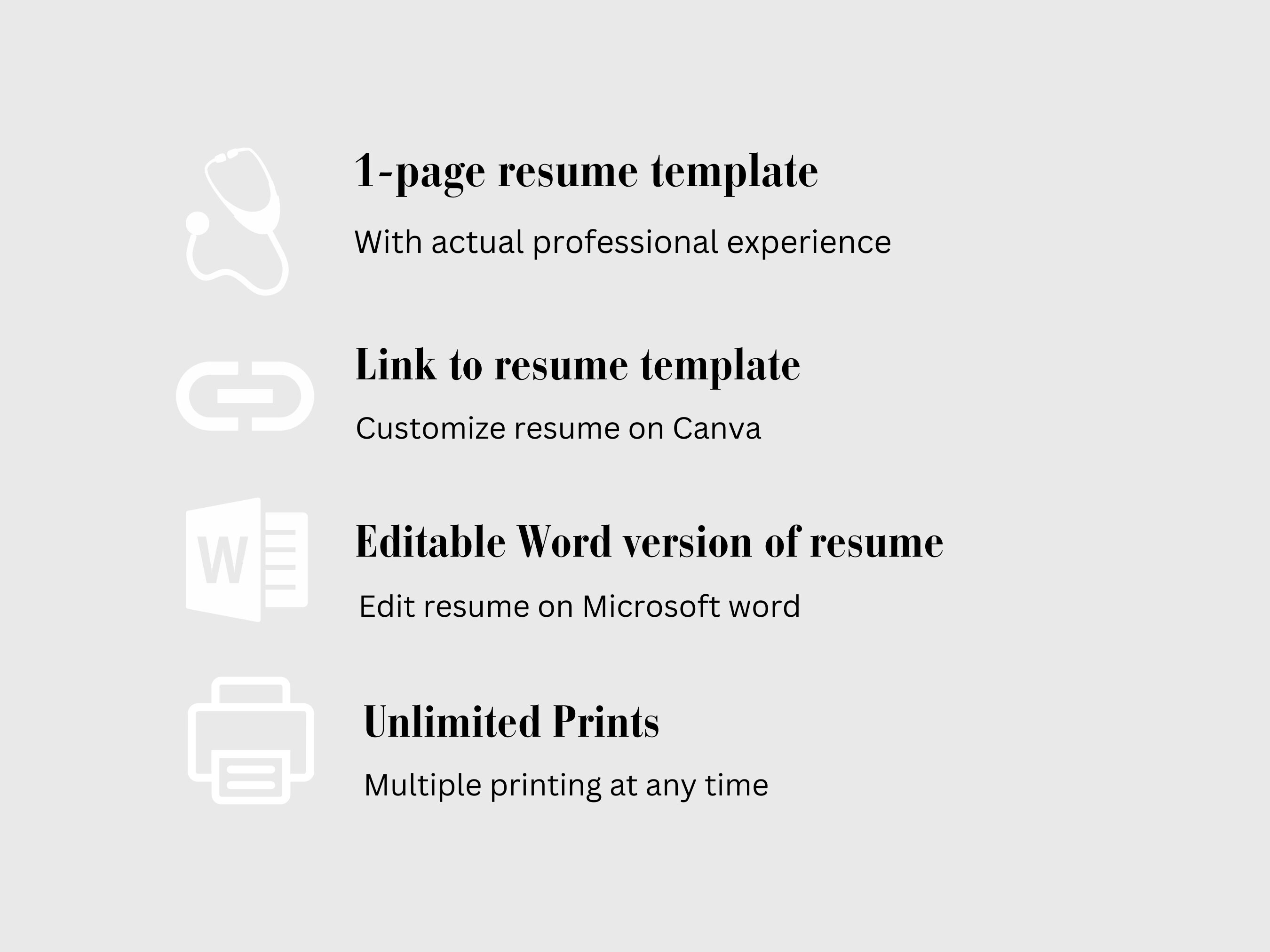 Professional Resume Template Editable RN Resume ICU Resume - Etsy