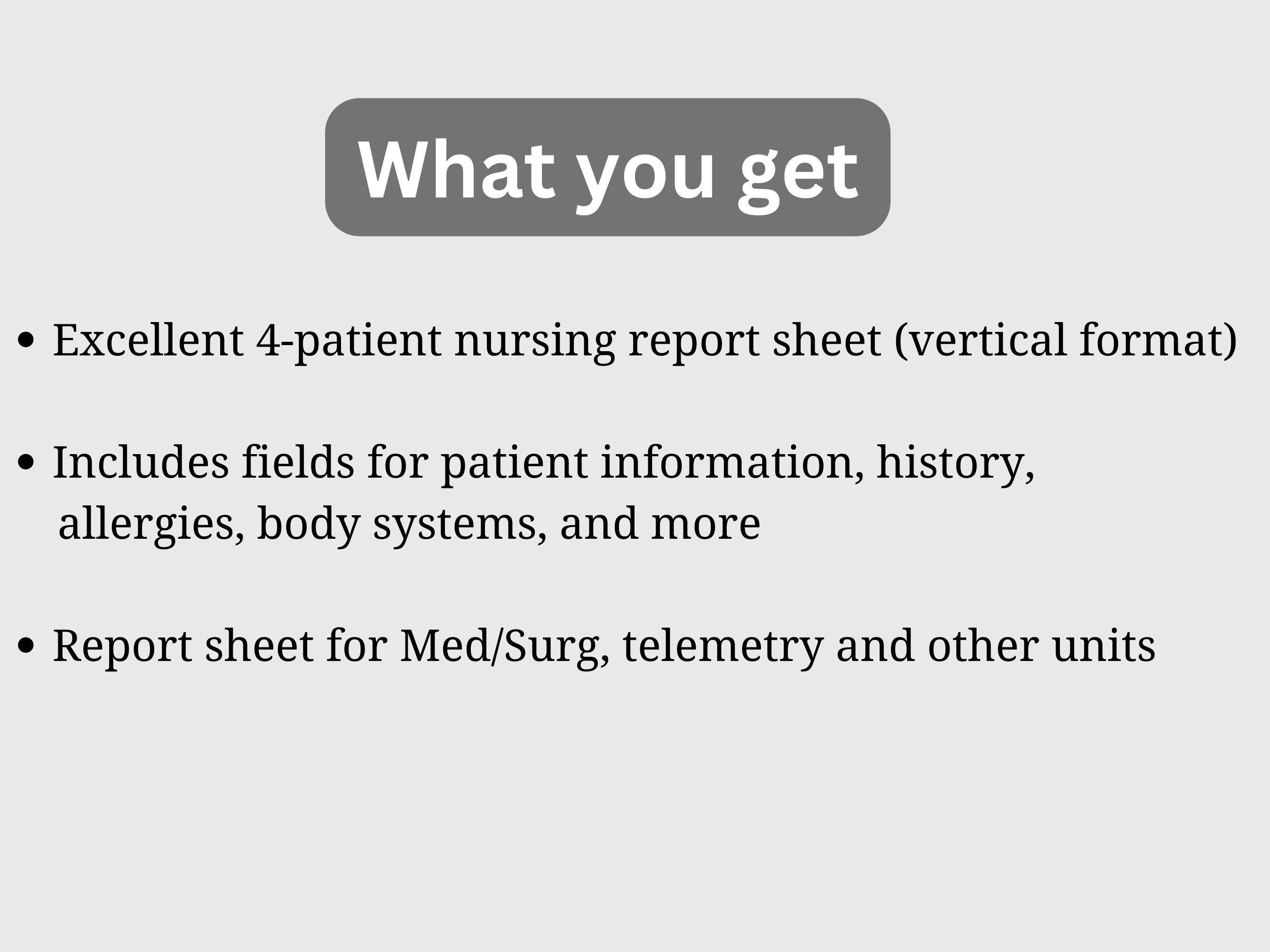 4-patient Nursing Report Sheet | Nursing Brain Sheet | Nursing Student ...