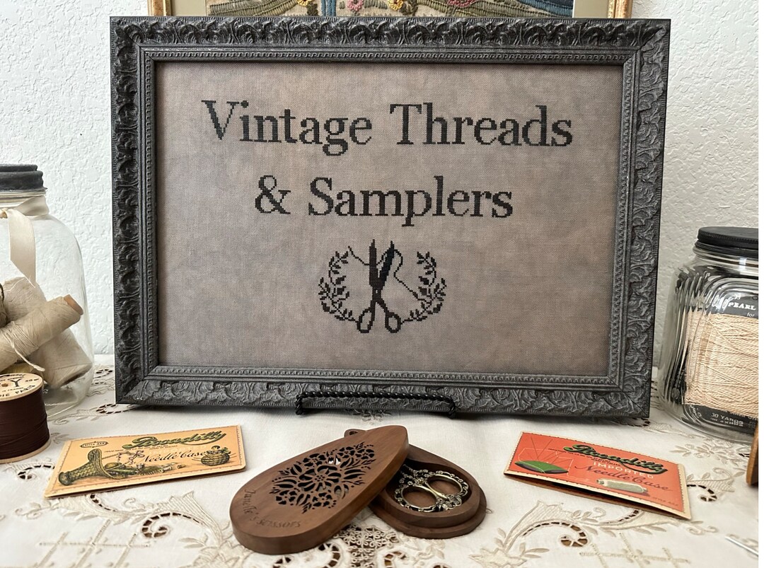 Vintage Threads & Sampler Sign - Etsy