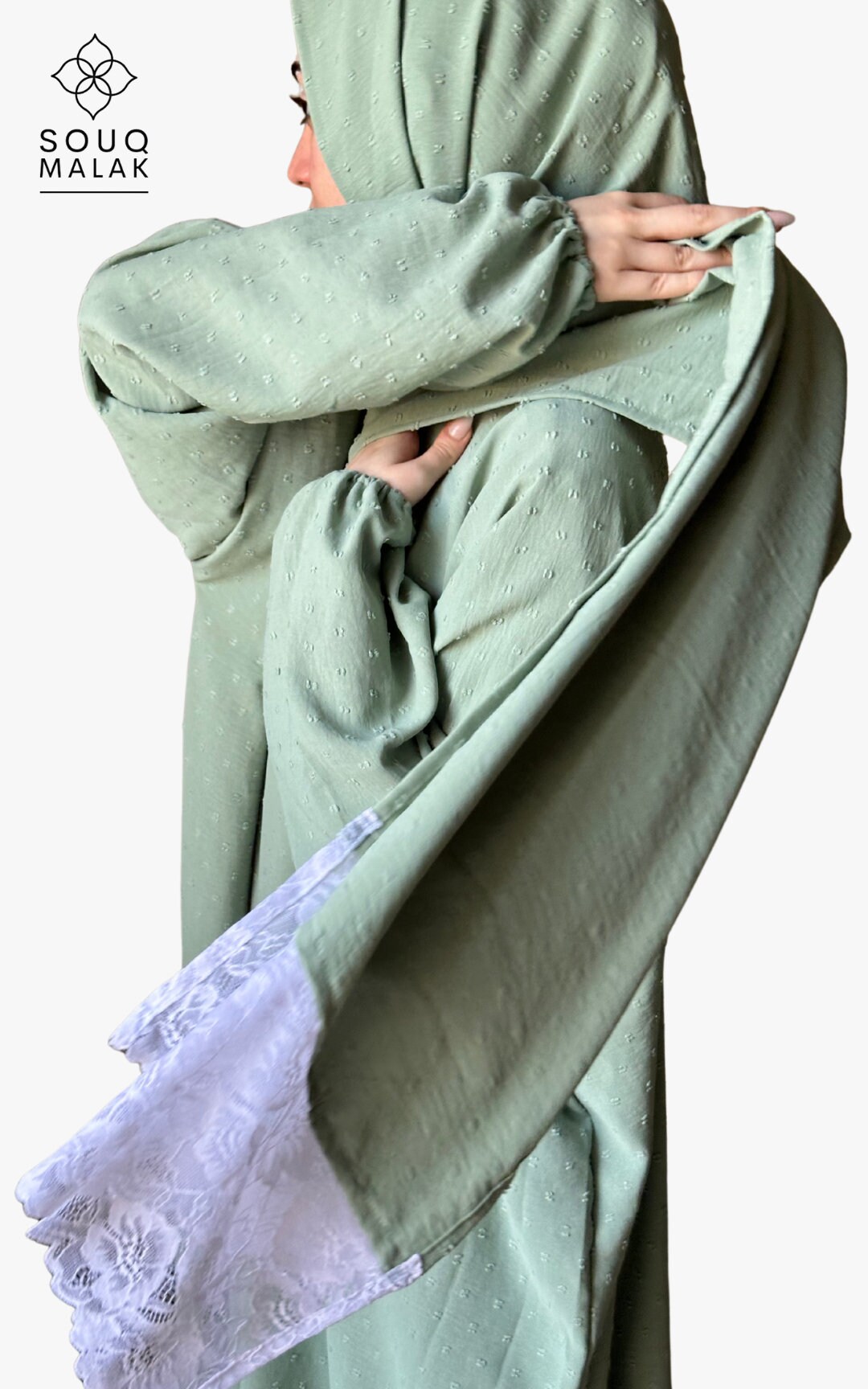 One Size Full-length Prayer Abaya Dress With Attached Hijab for Women ...